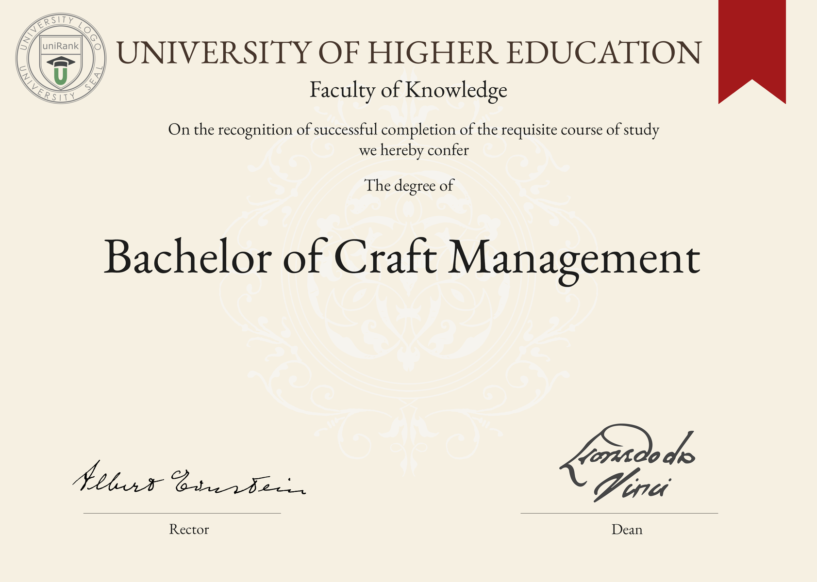 Bachelor of Craft Management B.C.M.