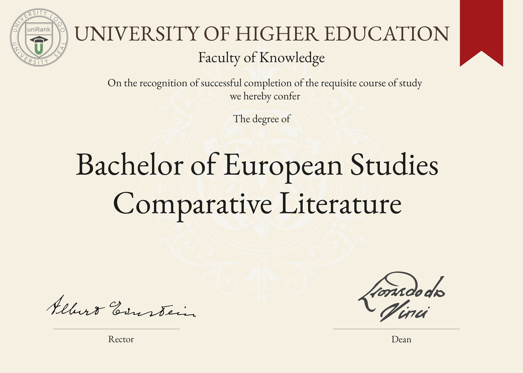 Bachelor of European Studies Comparative Literature BESCL
