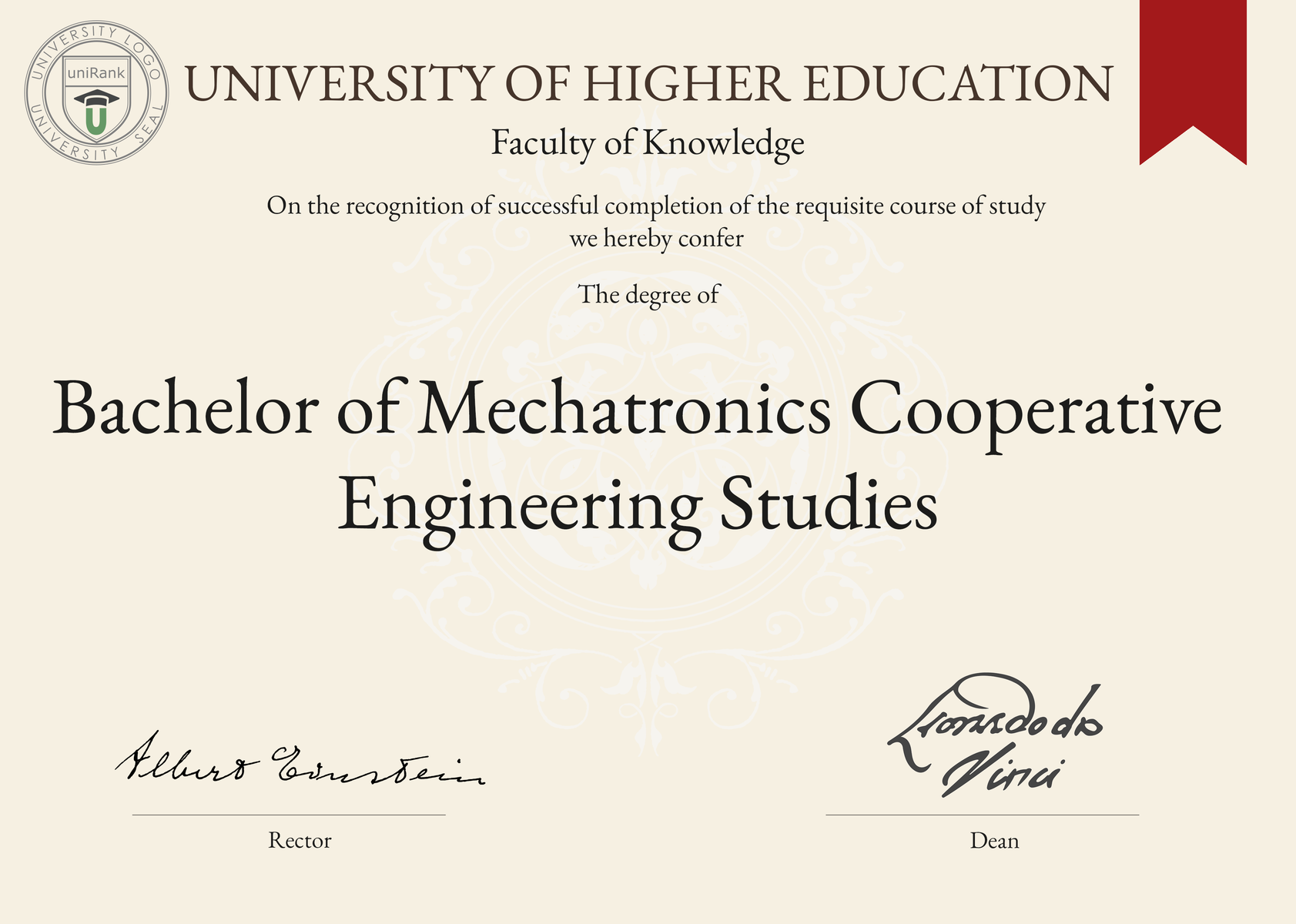 Bachelor of Mechatronics Cooperative Engineering Studies B.Eng ...