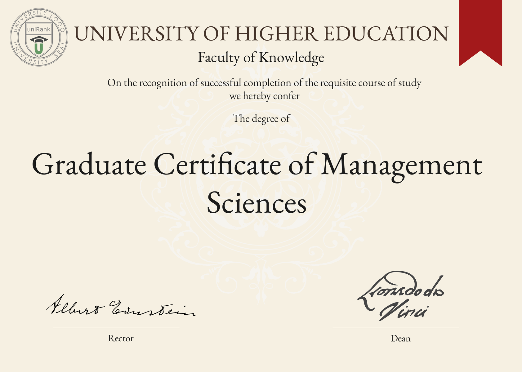 Graduate Certificate of Management Sciences Grad. Cert. Mgmt. Sci.