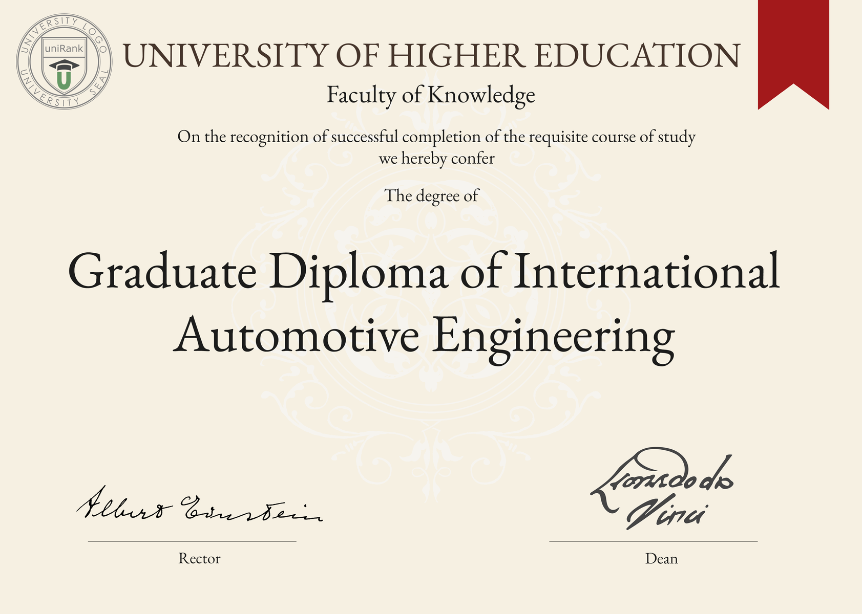 Graduate Diploma of International Automotive Engineering Grad. Dip. Int ...