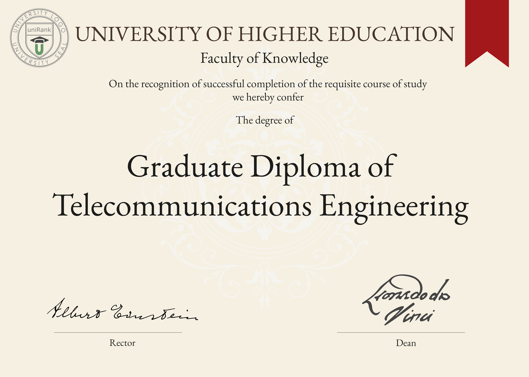 Graduate Diploma of Telecommunications Engineering Grad. Dip. Telecommunications Engineering ...