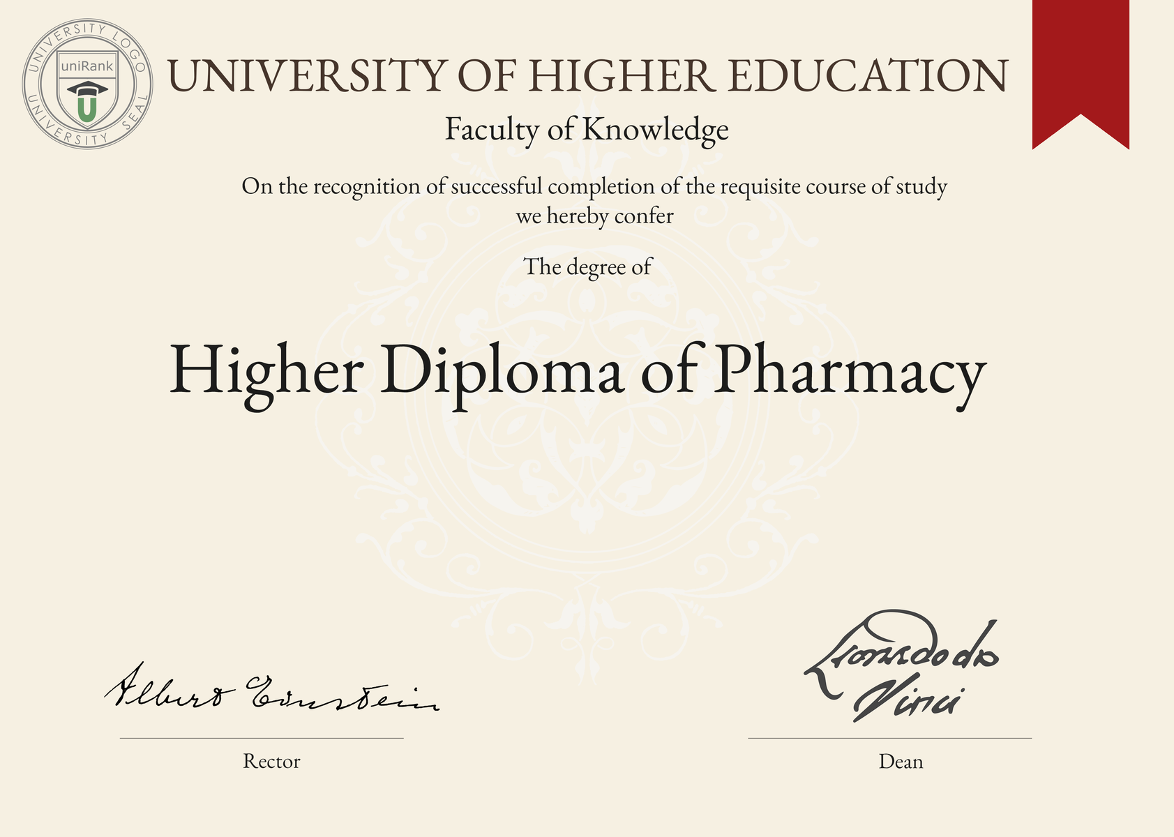 Higher Diploma of Pharmacy DPharm