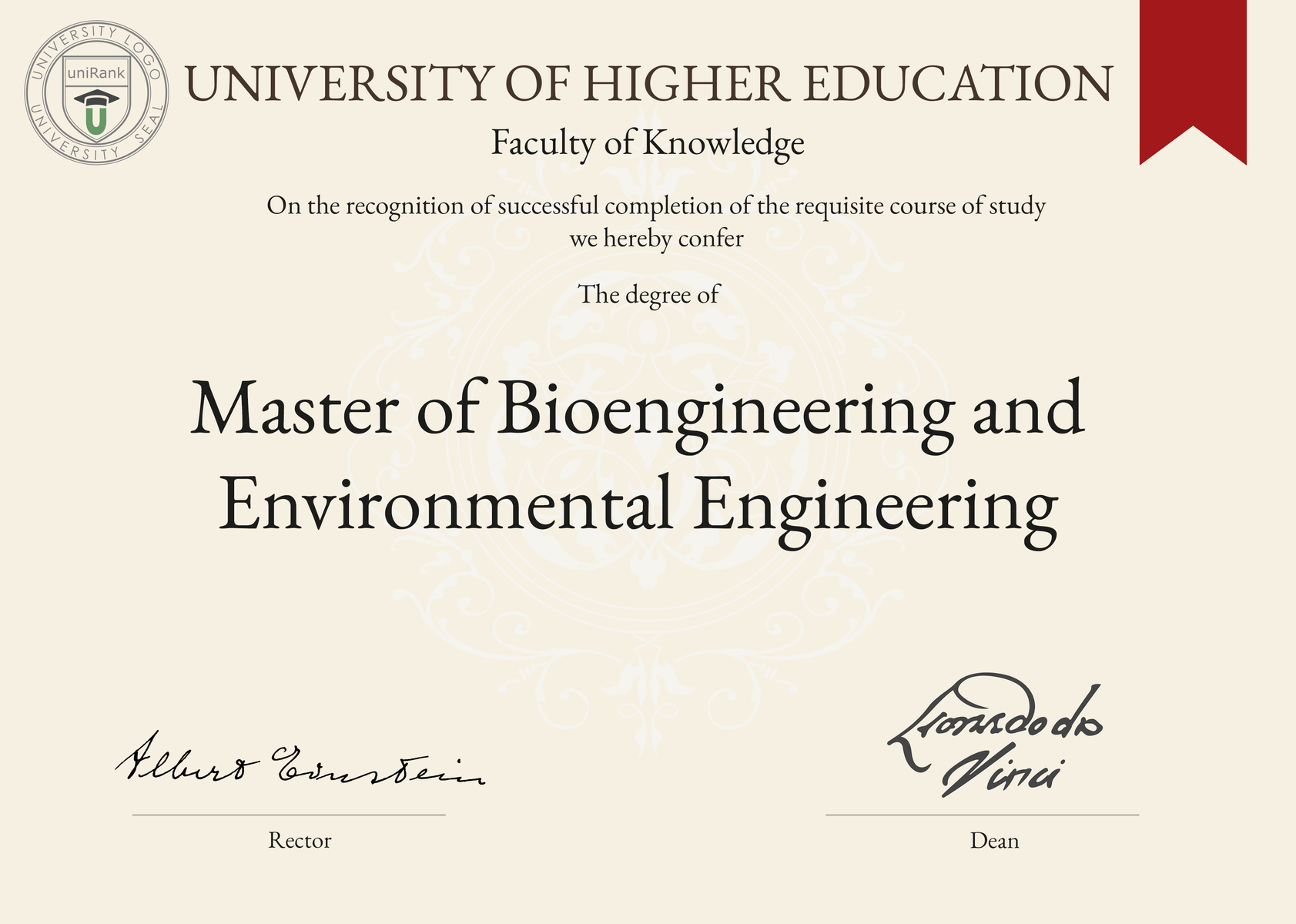 Master of Bioengineering and Environmental Engineering M.BEE