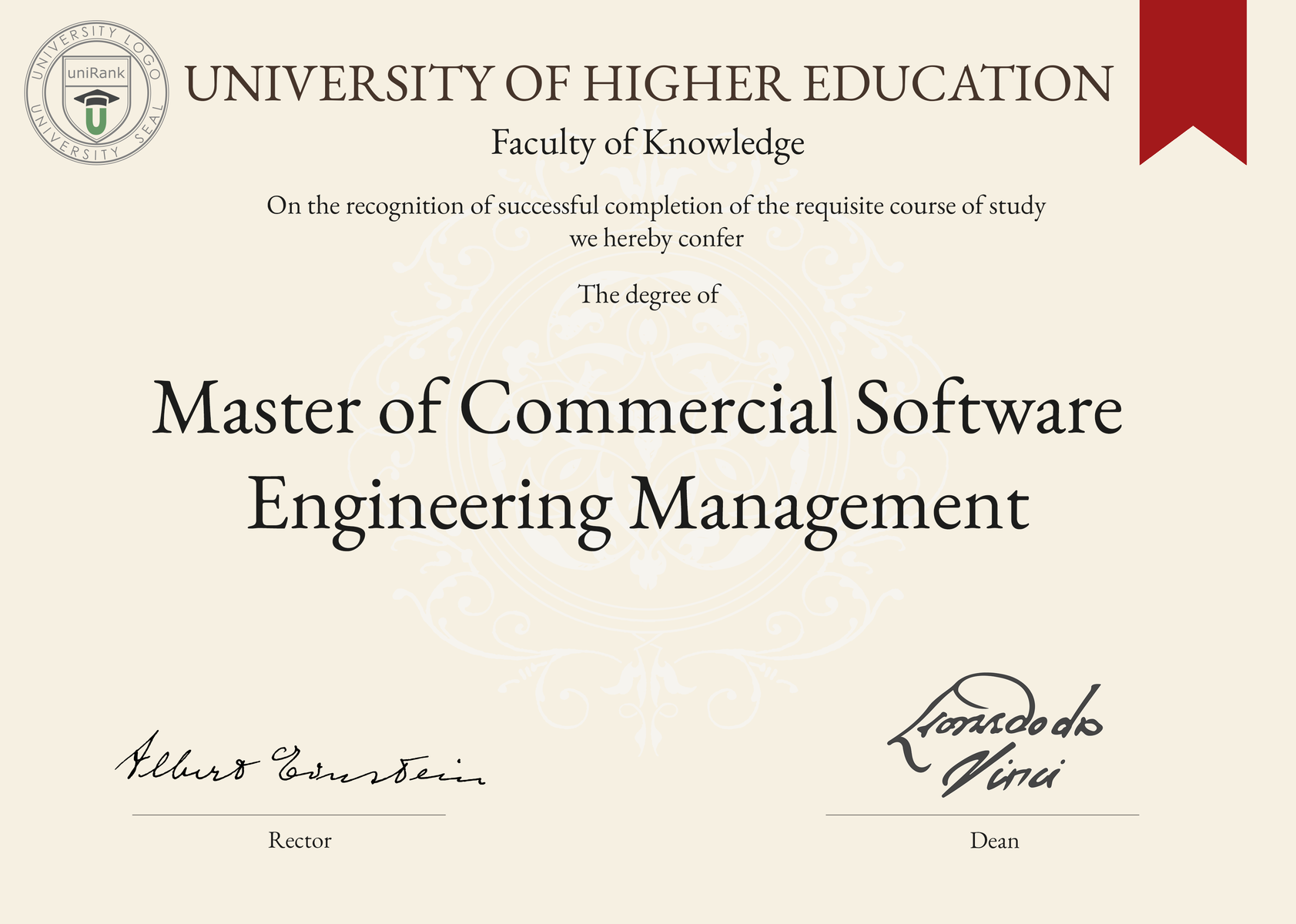 Master of Commercial Software Engineering Management M.CSEM