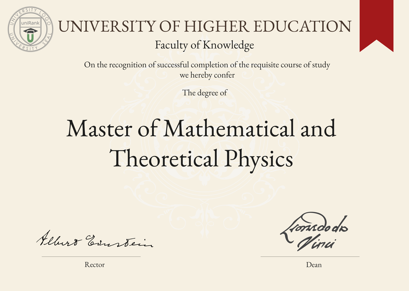 Master of Mathematical and Theoretical Physics M.M.T.P.
