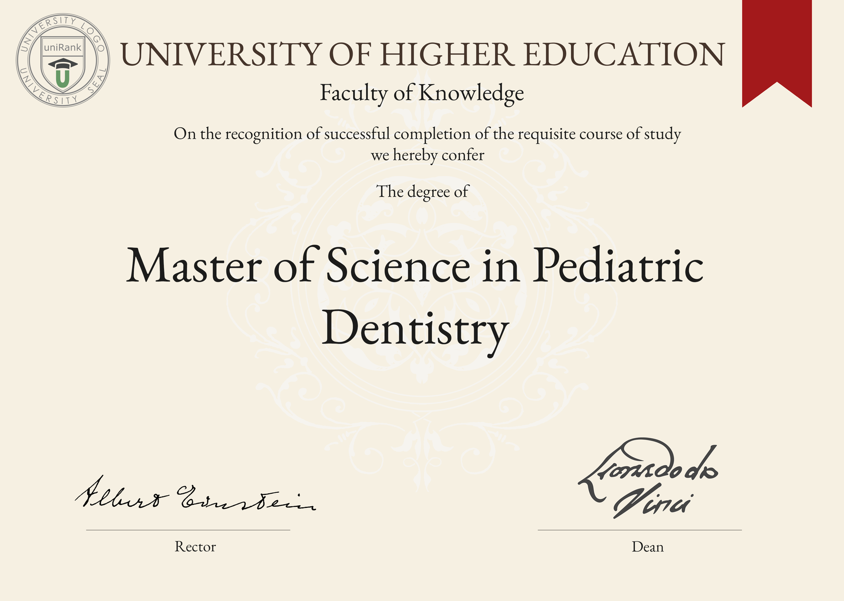 Master of Science in Pediatric Dentistry MSc in Pediatric Dentistry ...
